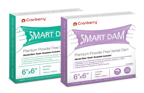 Cranberry Smart Dam Premium Dental Dams (CR-8055/8066/8155NS/8166NS/83 ...
